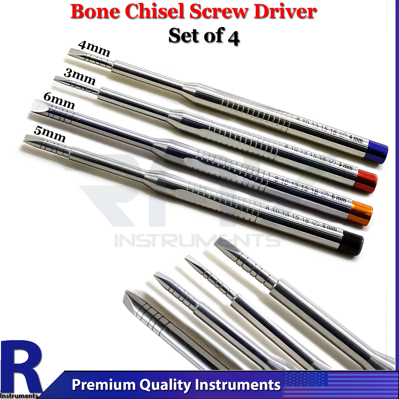 Dental Sinus Lift Implant Osteotomes OffSet Concave Tip Bone Chisels ...