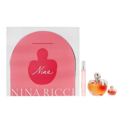 Nina Ricci Nina 3 Piece Gift Set: EDT 80ml - Rollerball 10ml - EDT 4ml ...