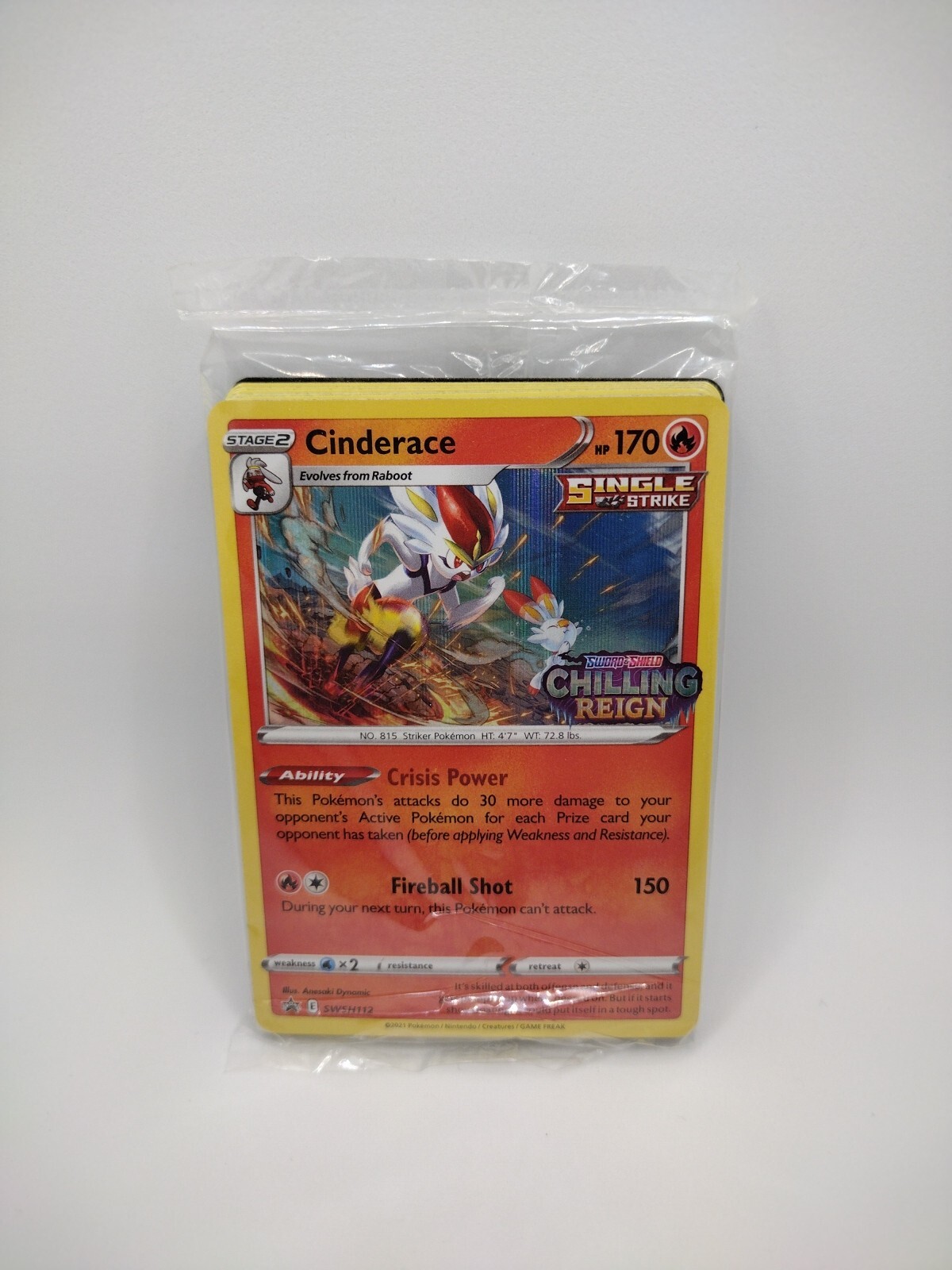 Pokemon Sealed Chilling Reign Prerelease Kit Pack Cinderace SWSH112 ...