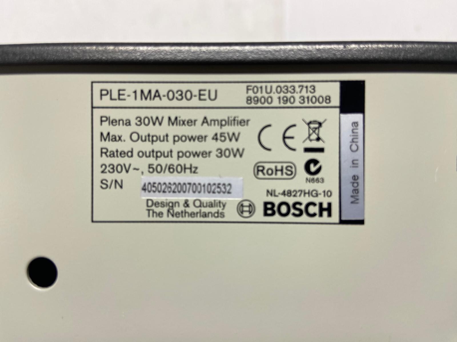 Bosch Plena 30W Mixer Amplifier PLE 1MA030 - EU | eBay