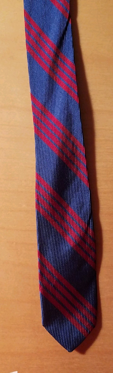 Vtg 1970s Mod PreppyTrad Blue & Red Stripe Wide Silk Rep Tie | eBay