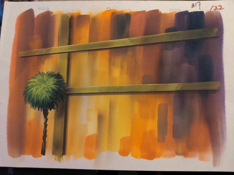 Animation cel BACKGROUND production art cels anime vintage cartoons ...