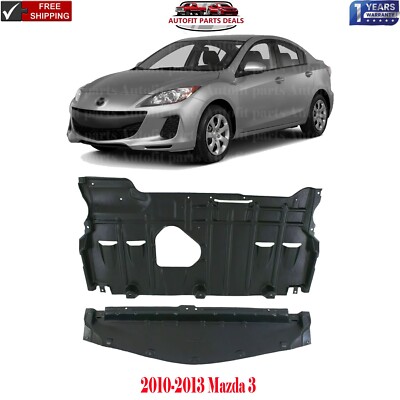 Front and Rear Under Cover Engine Splash Shields For 2010-2013 Mazda 3 ...