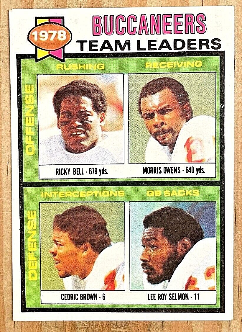 1979 TOPPS TAMPA BAY BUCCANEERS TEAM LEADERS CARD#526 RICKY BELL LEE ...