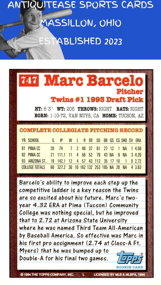 1994 Topps Gold #747 Marc Barcelo | eBay