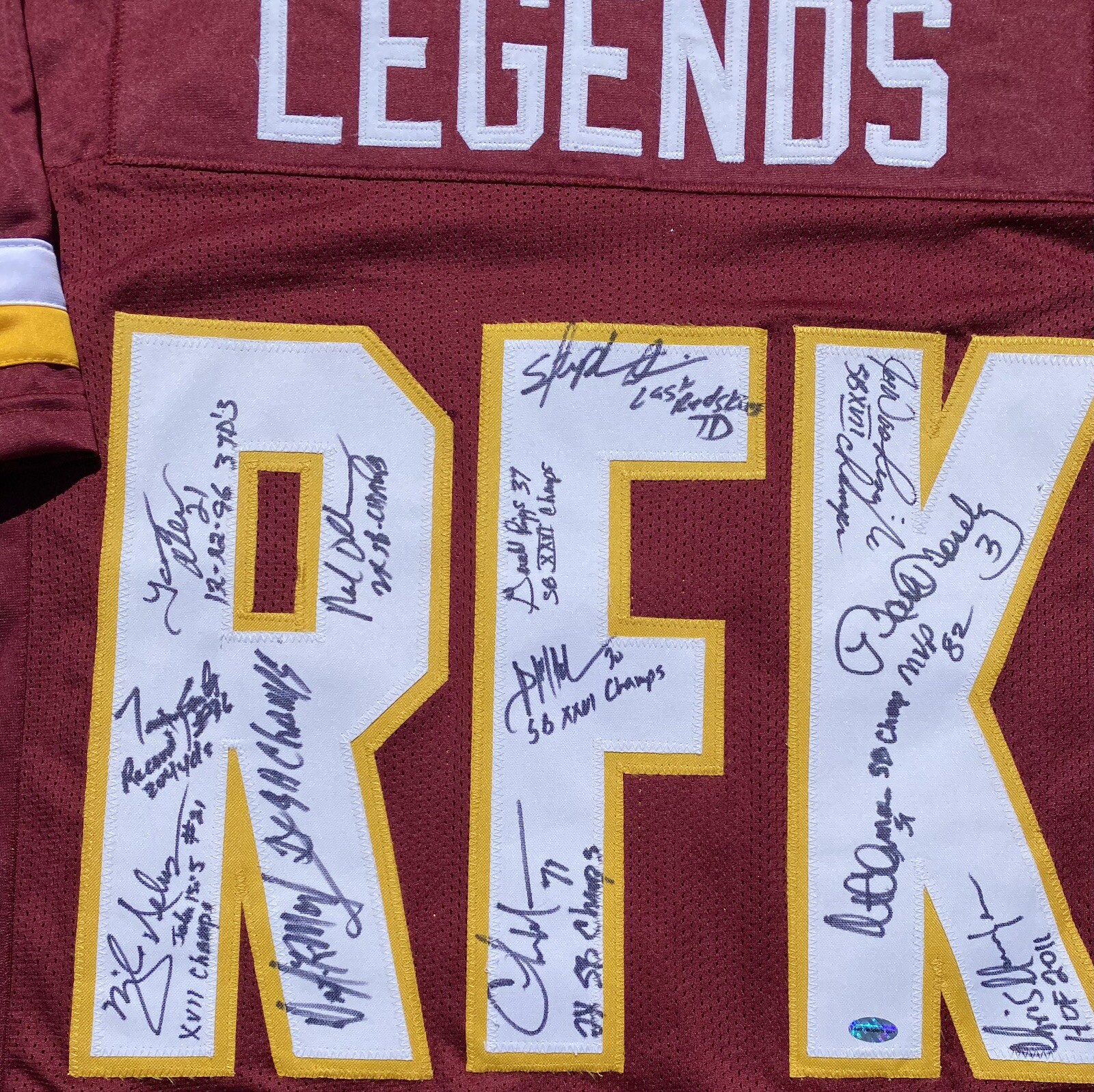 RFK Legends Jersey - 13 Washington Redskins Autographs With ...