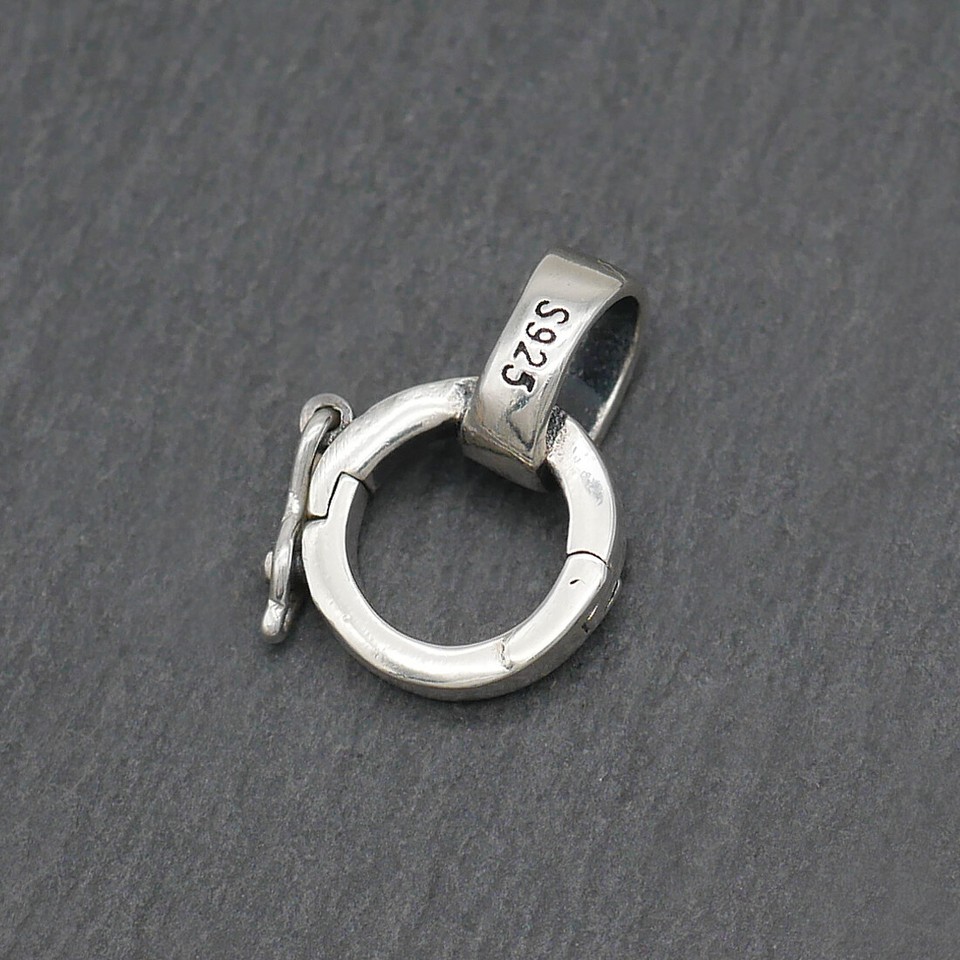 Hinged Bail Pendant Connector Sterling Silver Necklace Enhancer Clasp ...