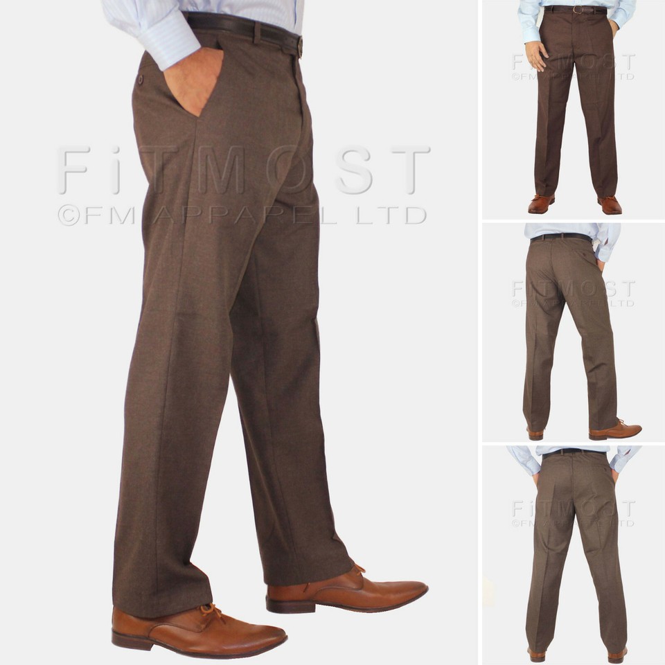 Mens Office Trousers Formal Smart Casual Executive Trousers Business ...