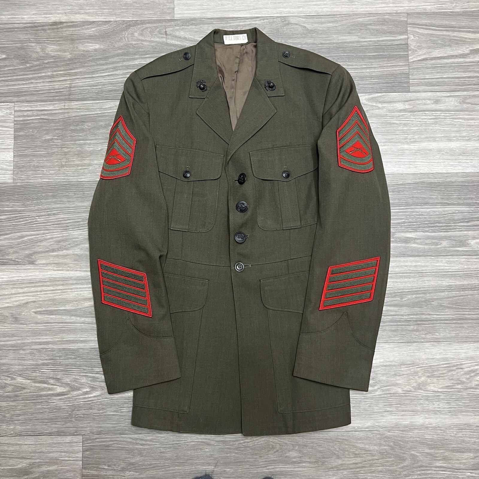Vintage USMC Marine Corps Uniform Jacket Men S M Gree… - Gem