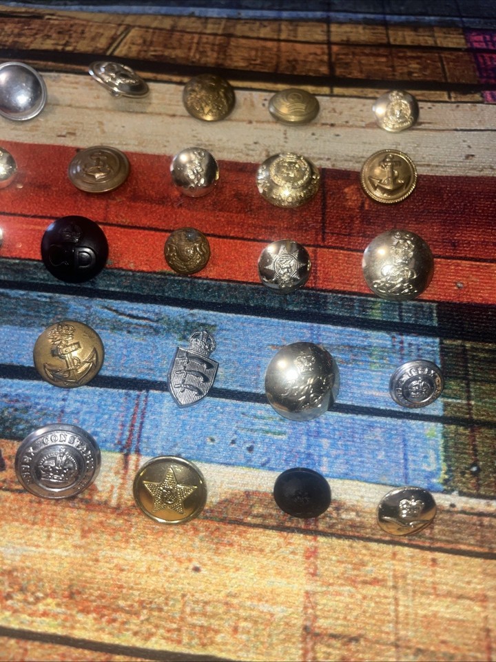 Vintage Military,Police & Uniform Buttons – Mixed Designs, Various Size ...