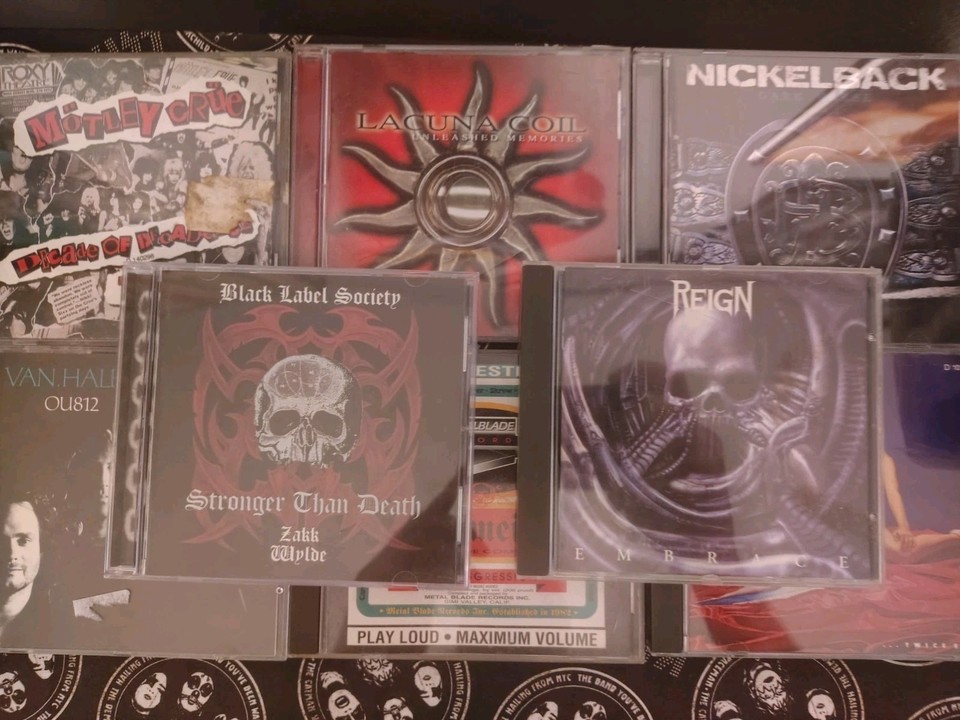 8 CD LOT HEAVY HAIR METAL ~LACUNA COIL, GREAT WHITE, REIGN, BLACK LABEL ...