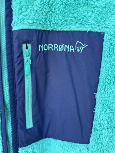 Norrona Warm 3 Women's Snowdrop White Green Full Zip Sherpa Jacket ...