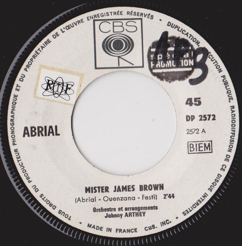 ABRIAL MISTER JAMES BROWN / LE CROC'ODILE FRENCH 45 SINGLE PROMO JOHNNY ...