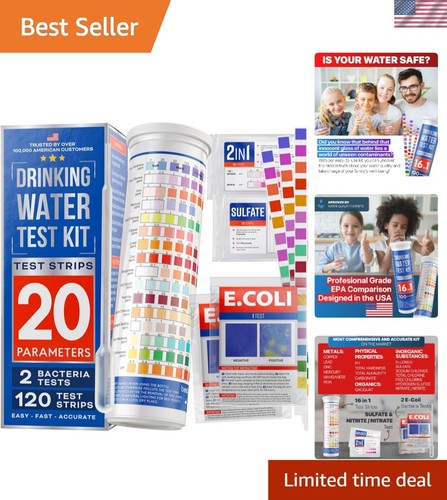 Reliable 20 in 1 Water Quality Kit - Test Tap & Well Water, 120 Strips ...