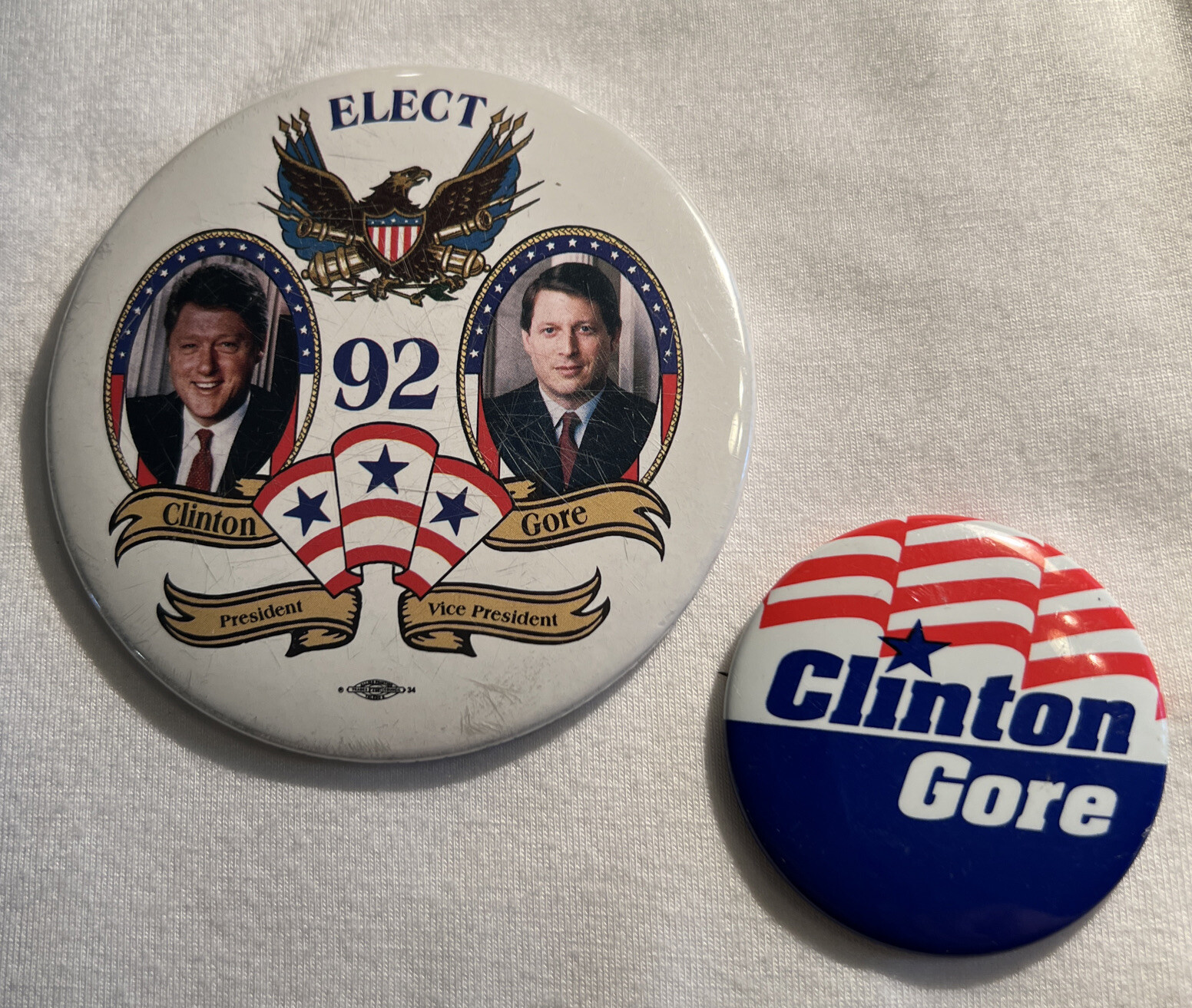 Vintage Clinton-Gore Campaign Buttons, Pair Of 2 | eBay