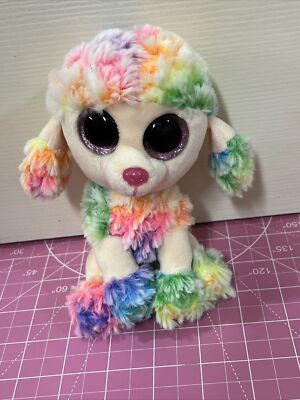 Ty Beanie Boos Rainbow Poodle Dog Puppy Plush 6" Bean Bag Stuffed Toy ...