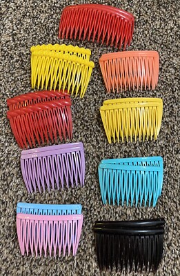 Vintage Set of 18 COLORFUL Retro GOODY Hair Combs/Side Combs Kant-slide ...