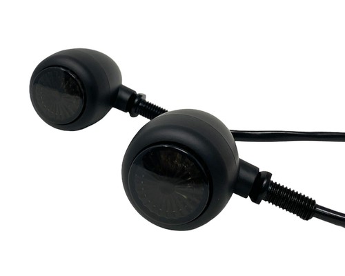 Motorcycle LED Indicators Turn Signals Cafe Racer BLACK Aluminium PAIR ...