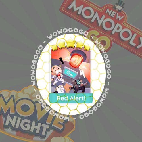 🟢 Red Alert ! Sticker - Mono_Poly_Go_Stickers_5 stars - Movie Night ...