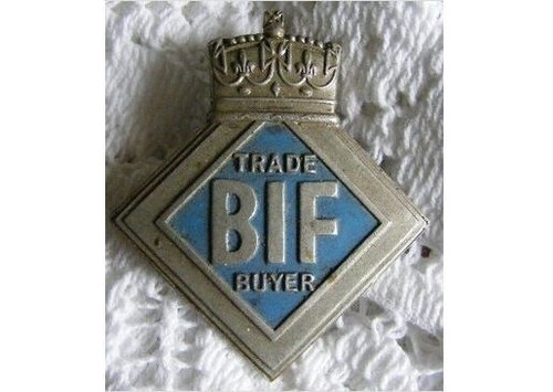 1950s British Industries Fair Trade Buyer Badge BIF Number 23292 By J.R ...
