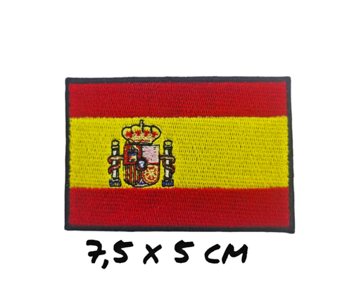 Spain Flag Patch Heat Adhesive Shield Clothing Iron Red | eBay