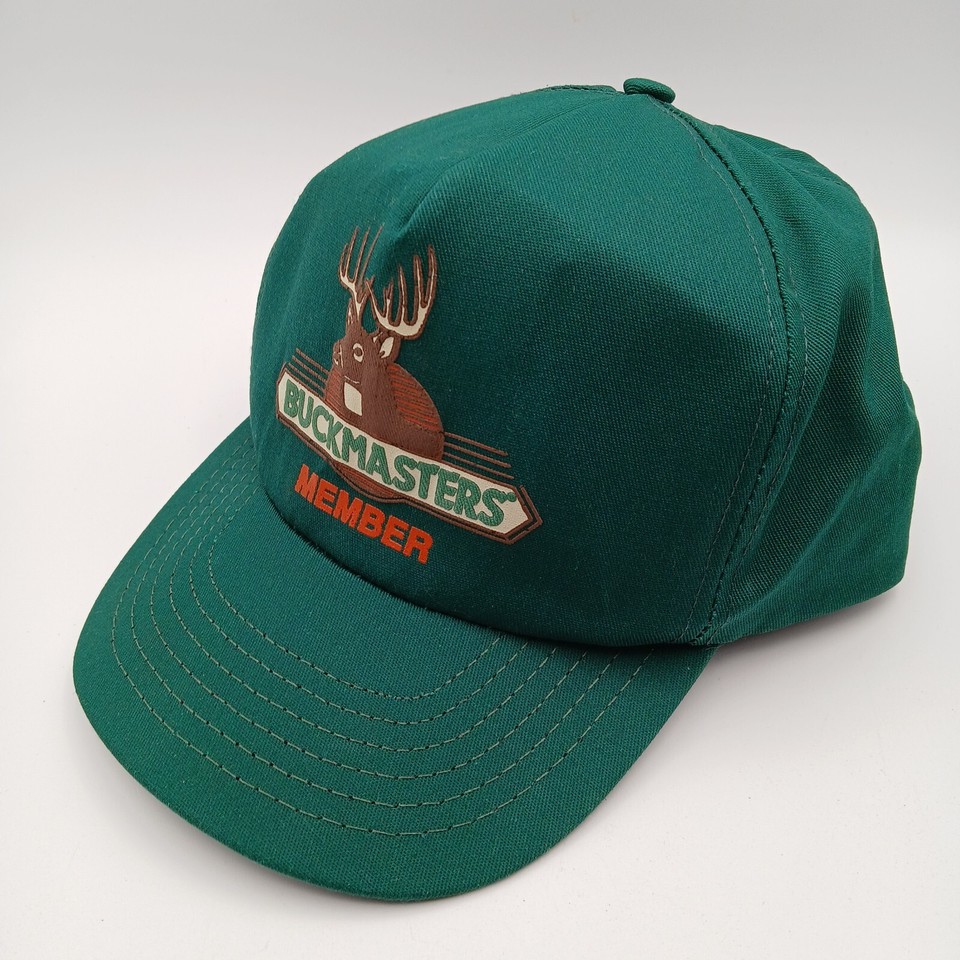 Vintage Buckmasters Member Hat Deer Hunters Trucker Cap Snapback Green ...