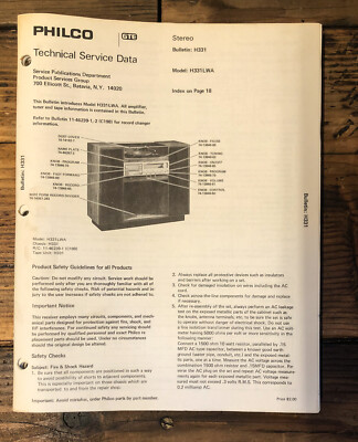 Philco H331LWA H331 Console Stereo Service Manual *Original* | eBay