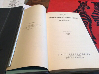 Difco Manual of Dehydrated Culture Media and Reagents 1935 | eBay