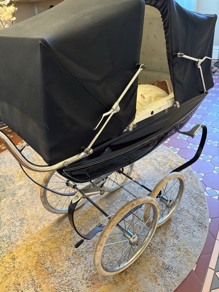 Vintage silver Cross Double Dolls Pram. In Good Working Order. | eBay UK