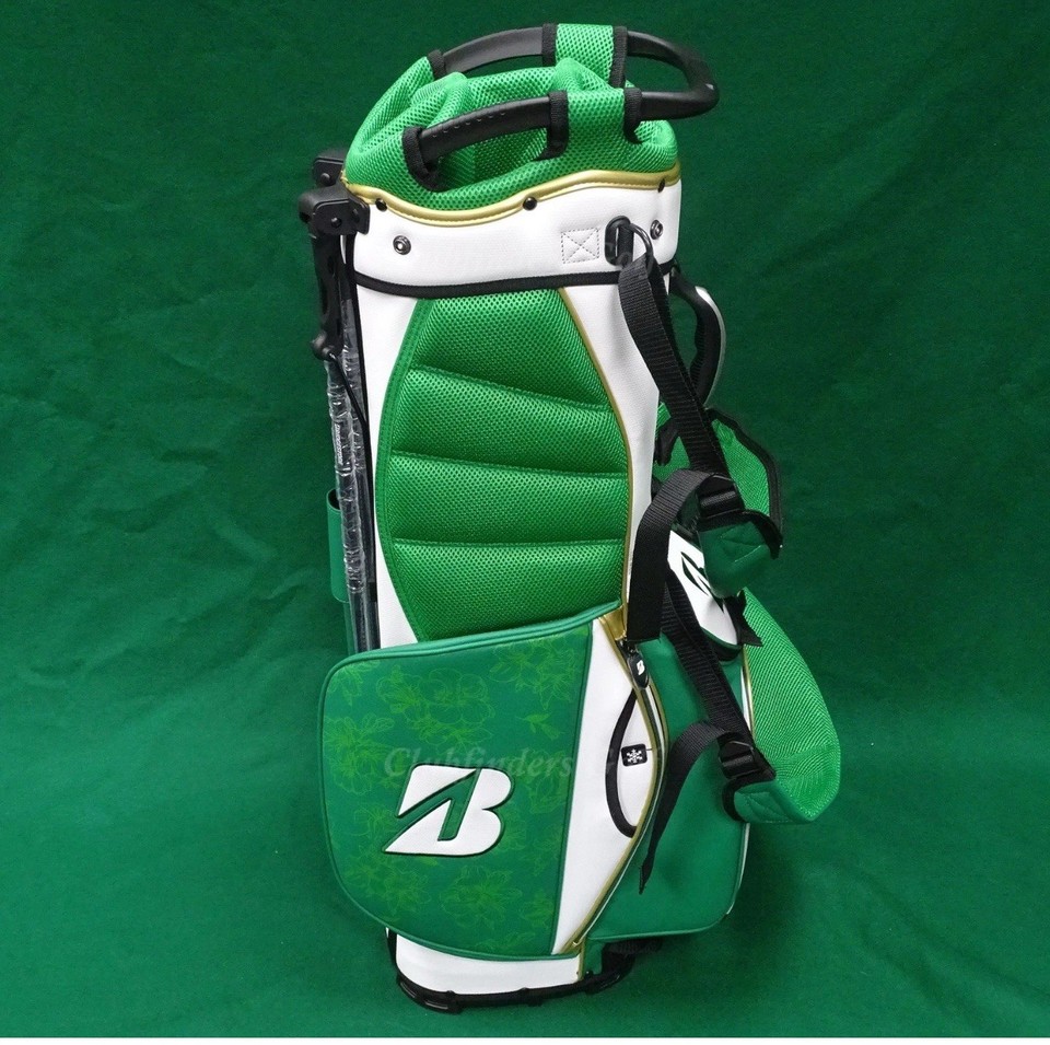 NEW Bridgestone 2025 Spring Green/White/Gold Masters Golf Stand Bag w ...