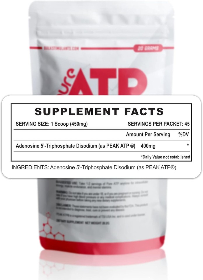 BulkStimulants Pure ATP Adenosine Triphosphate Powder - Increase Energy ...