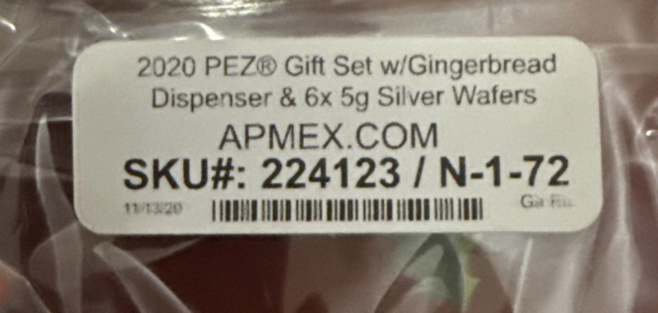 NEW In Box Silver PEZ Pamp 2020 Gingerbread Man Ginger Bread Dispenser ...
