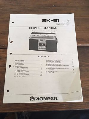 Pioneer SK-61 Service Manual Schematics Factory Original Rare! | eBay