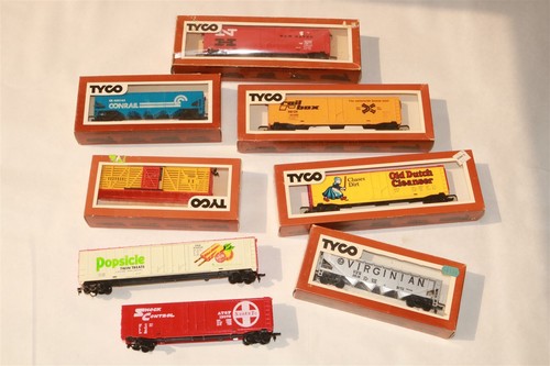 TYCO - HO Scale Model Railroad Train Car - LOT OF 8 - Conrail/Popsicle ...
