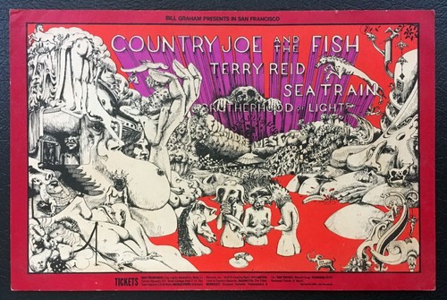 BG-149 Country Joe Terry Reid 1968 Fillmore Postcard Lee Conklin Bill ...