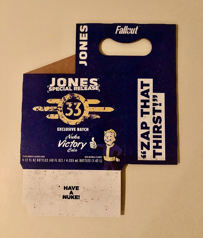 Jones Soda Fallout Special Release Nuka-Cola Victory 4 Pack Bottle Nuka ...