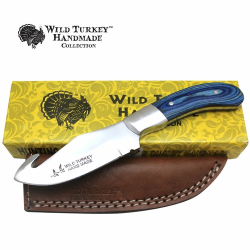 Wild Turkey Handmade Collection 8" Fixed Blade Heavy Duty Hunting Knife ...
