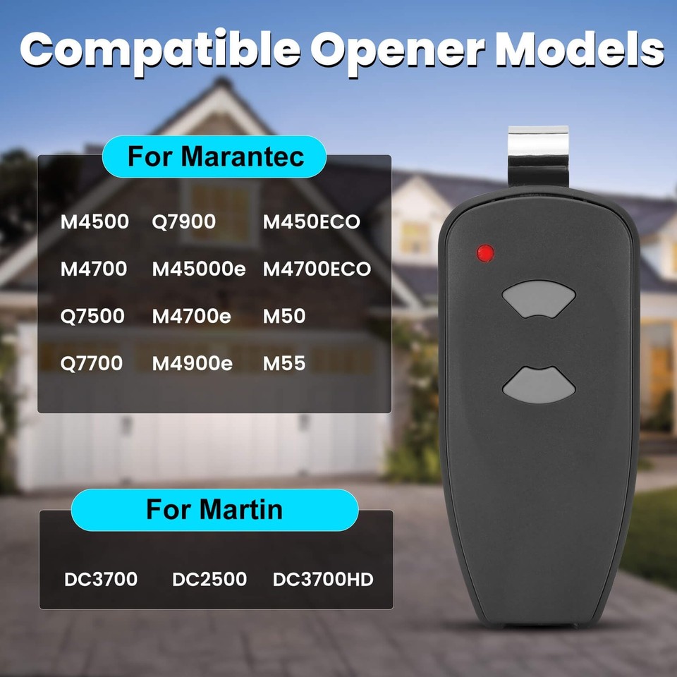 2 Garage Door Opener 2-Button Remote for Marantec Harrison Martin M3 ...