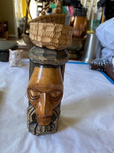 OLD JAMAICAN WOODEN HAND MADE WHITTLED FACE | eBay
