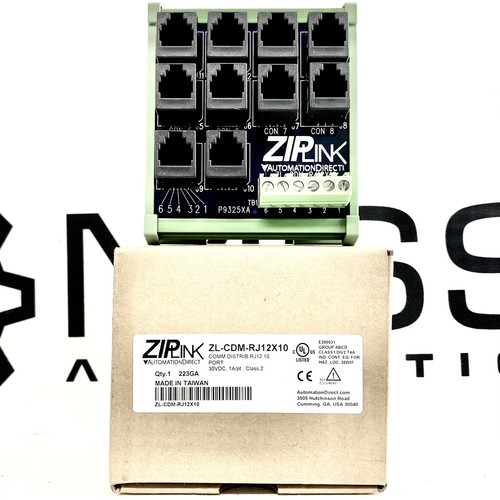 Automation Direct ZL-CDM-RJ12X10 ZipLink Comm Distrib RJ12 10 Port 30V ...