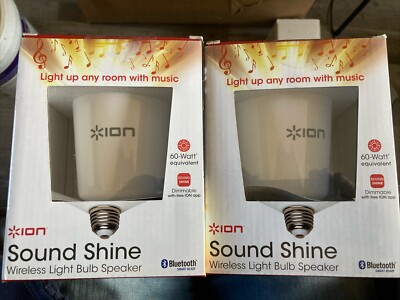 Two Ion Sound Shine Wireless Light Bulb Bluetooth Speakers. New In ...