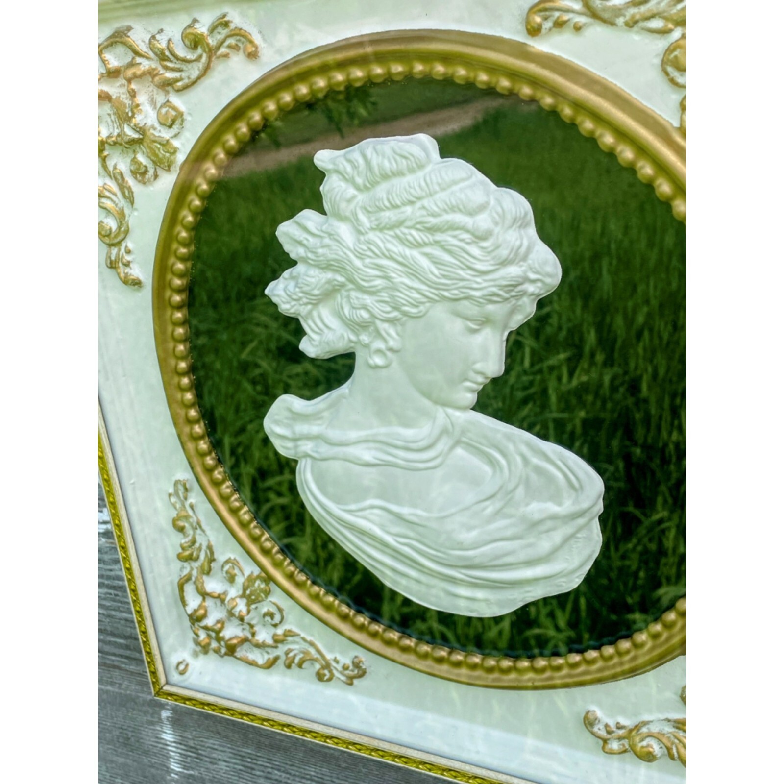 Vintage Pair Large Shadow Box Style Relief Cameo Wall Art Decor 14.5x14 ...