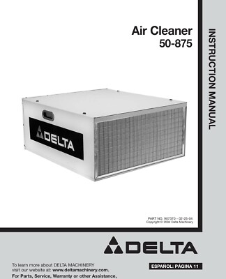 Delta Air Cleaner Model 50-875 Instruction Manual FREE SHIPPING | eBay