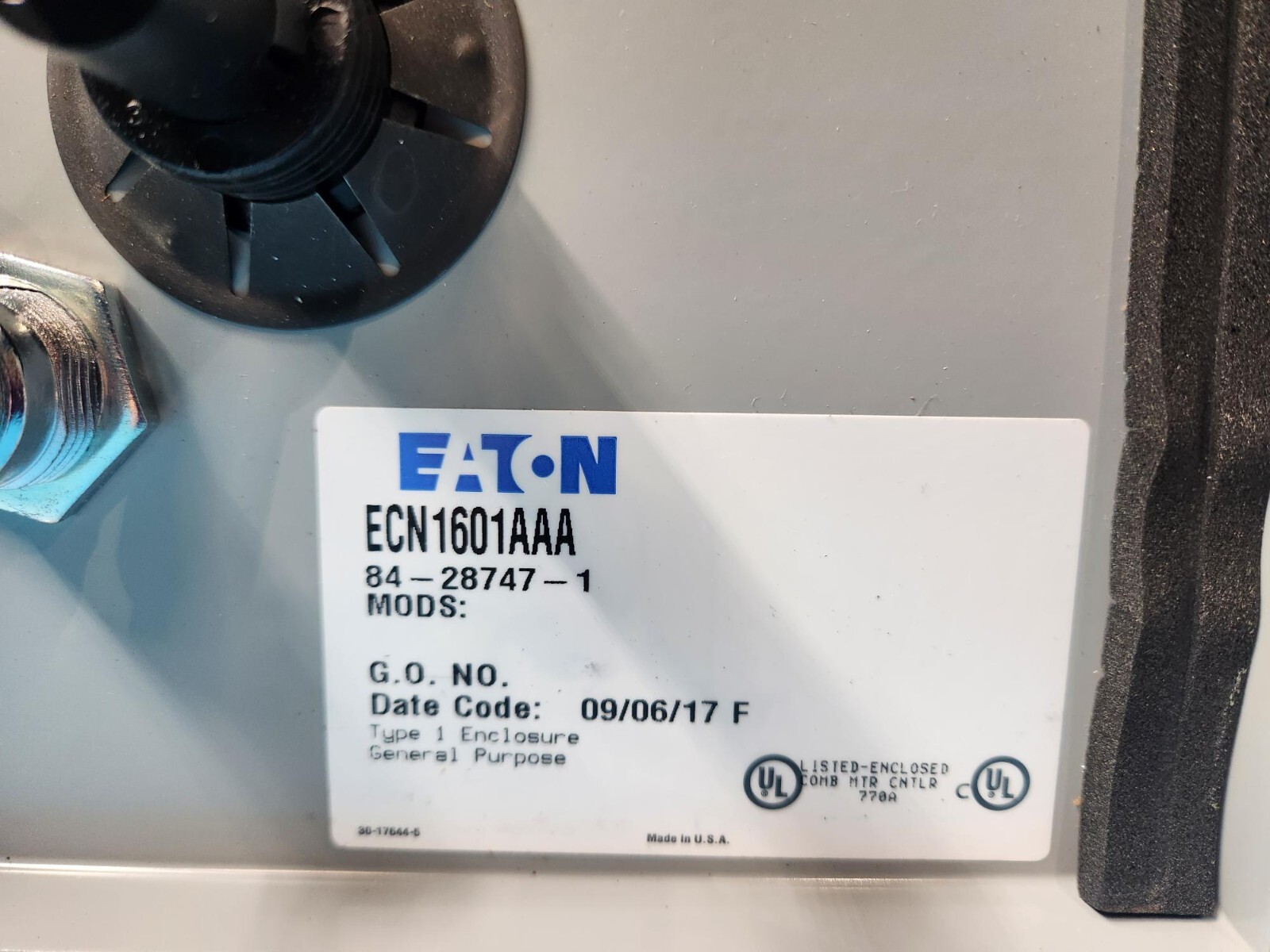 EATON ECN1601AAA/Size 0, Non-fused 30 amp Type 1 Freedom NEMA Enclosed ...