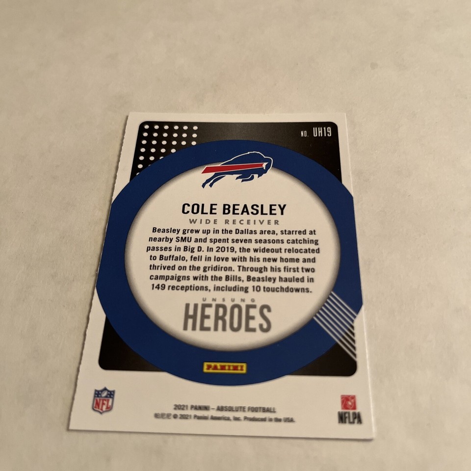 2021 Absolute Cole Beasley Buffalo Bills Unsung Heroes Free Shipping | eBay