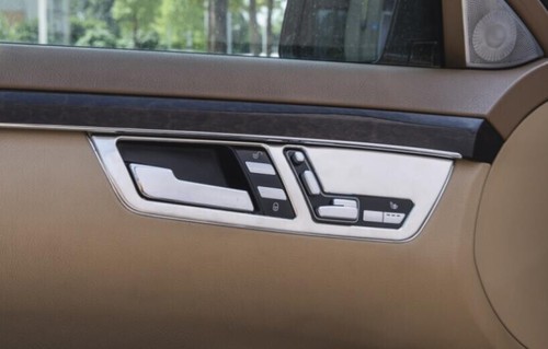 For Benz S-Class W221 2008-2013 Silver Steel Inner Door Handle Cover ...