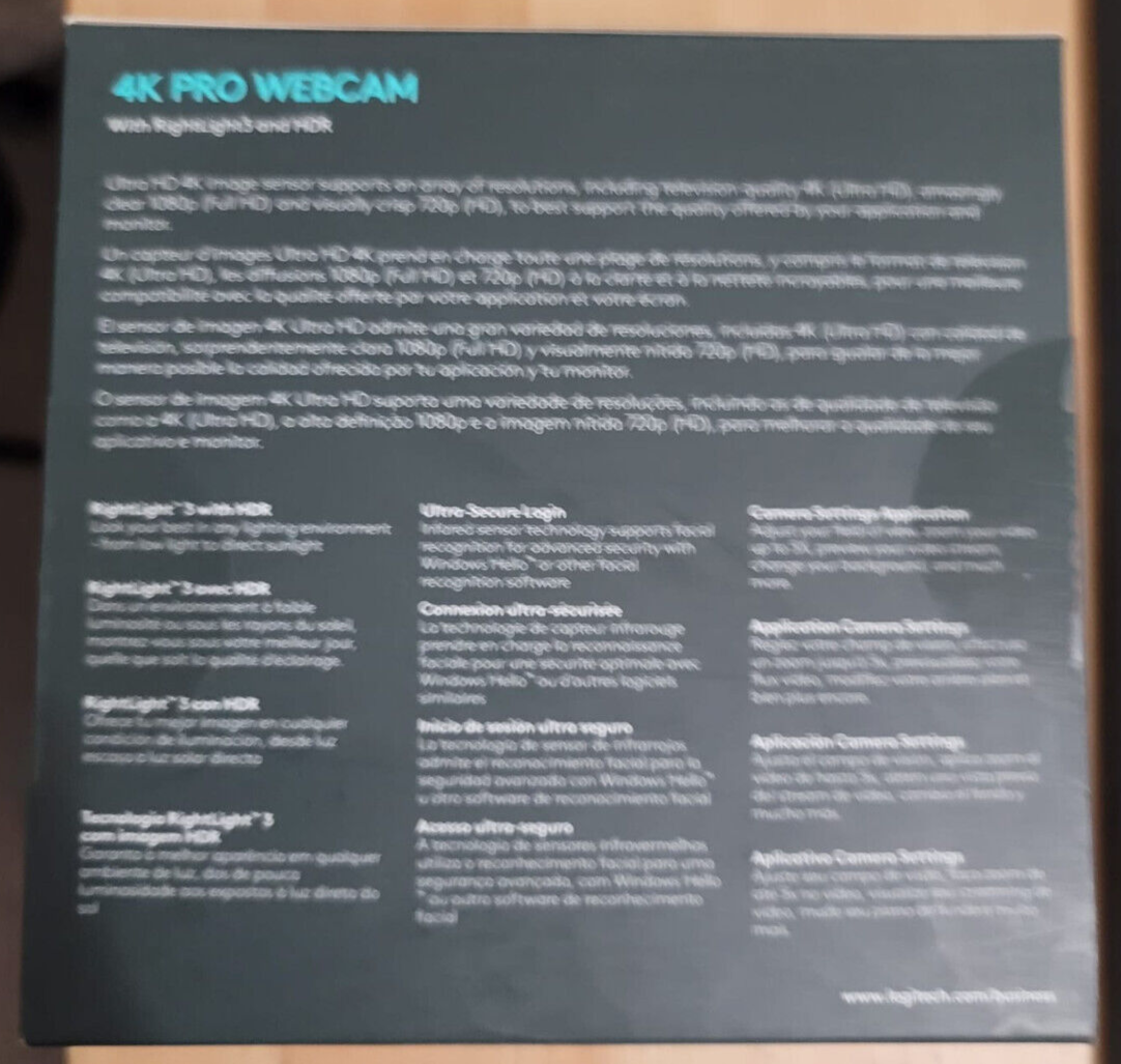 LOGITECH 4K PRO HD WEBCAM 960-001390 BLACK | eBay UK