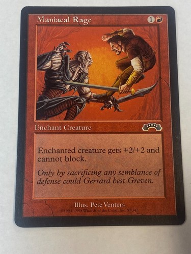 Maniacal Rage - Magic the Gathering MTG Exodus Single Card | eBay
