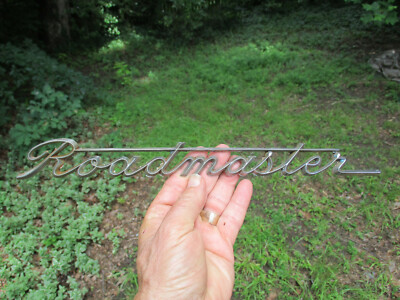 1957 Buick Roadmaster script emblem badge 13 5/8" All 6 mounting pins ...