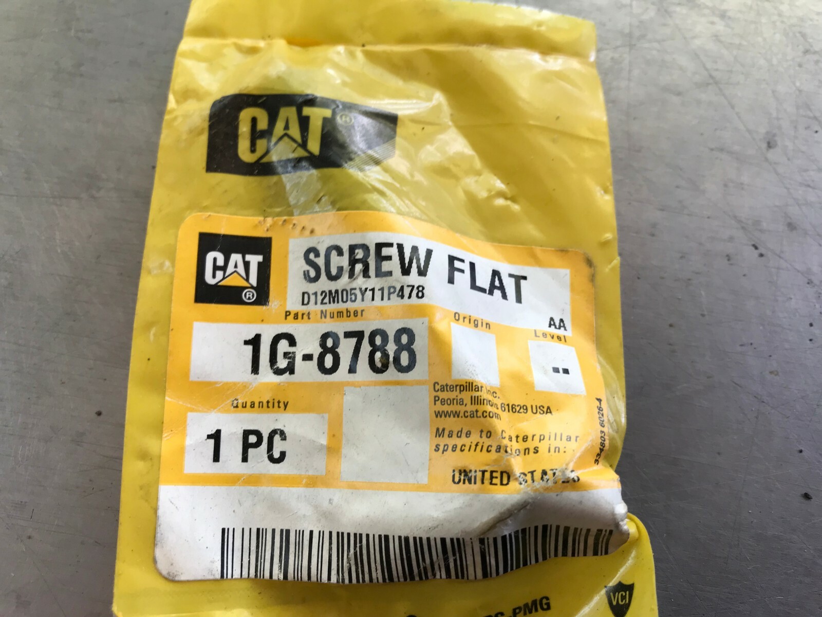 1G8788 GENUINE CAT FLAT HEAD SCREW BOLT Caterpillar 1G-8788 | eBay